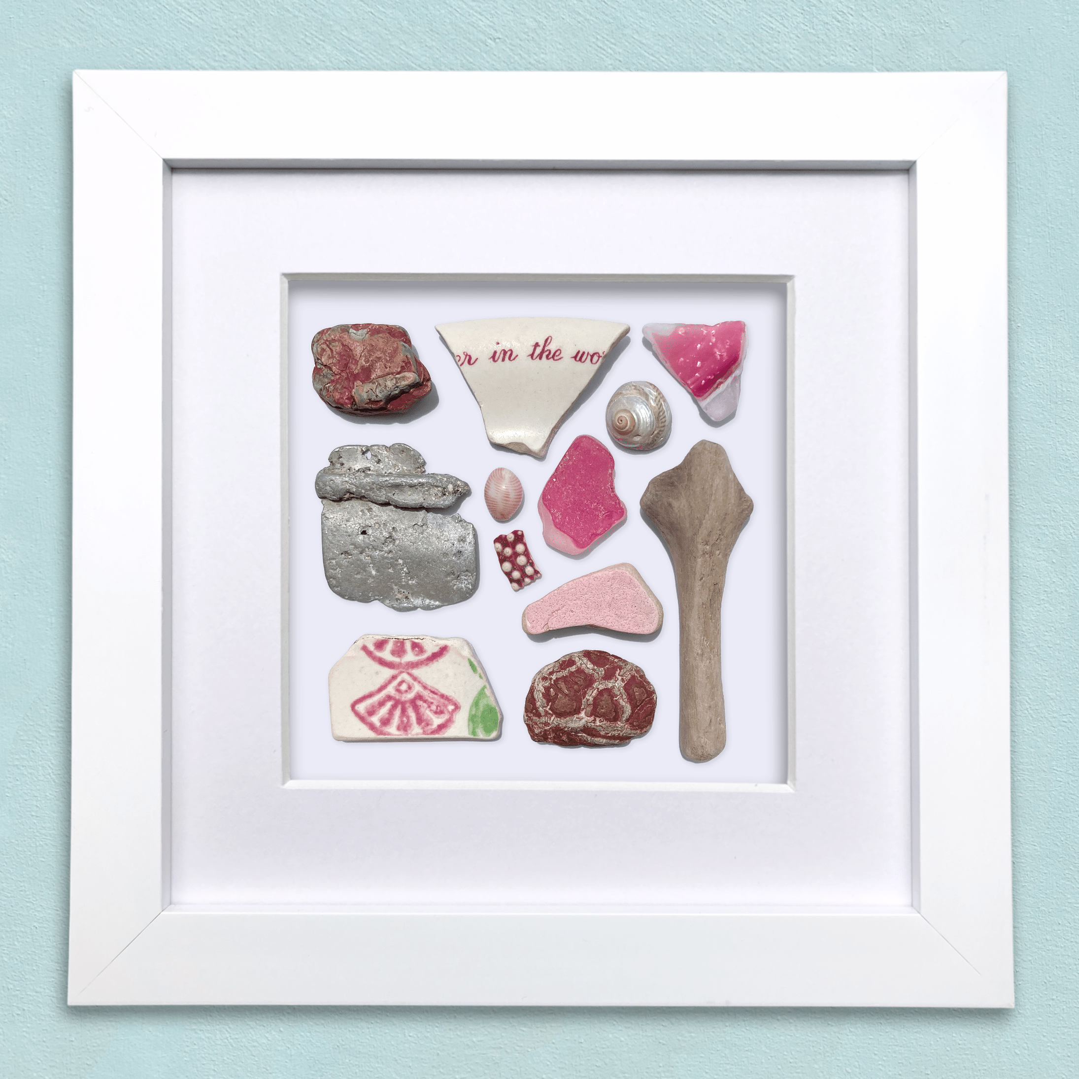 Rare Beachcombing Curiosities - Pink - Framed Beach Art – East Neuk ...