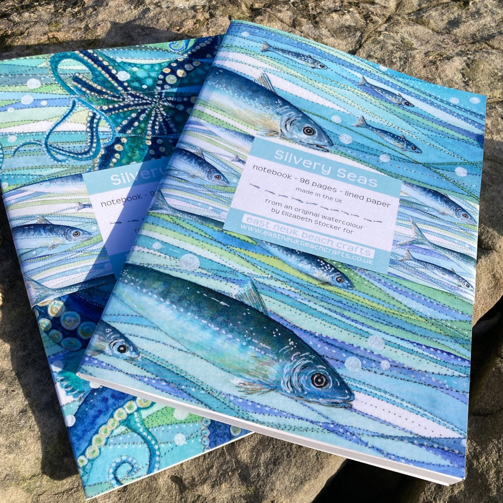Fish Notebook - A5 - Lined Paper - Seaside Stationery – East Neuk Beach ...