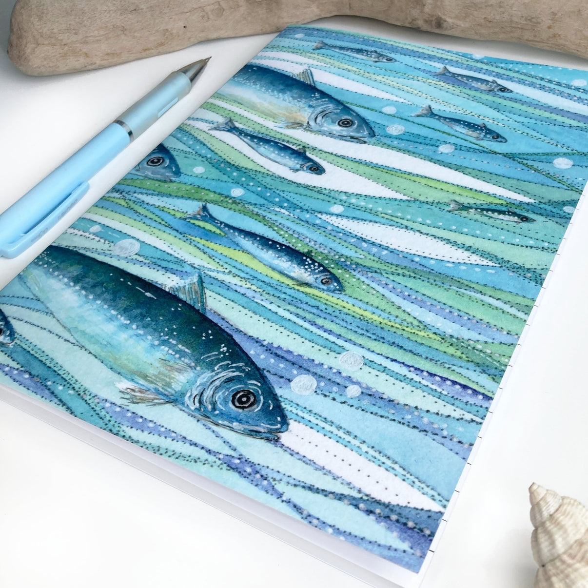 Fish Notebook - A5 - Lined Paper - Seaside Stationery – East Neuk Beach ...
